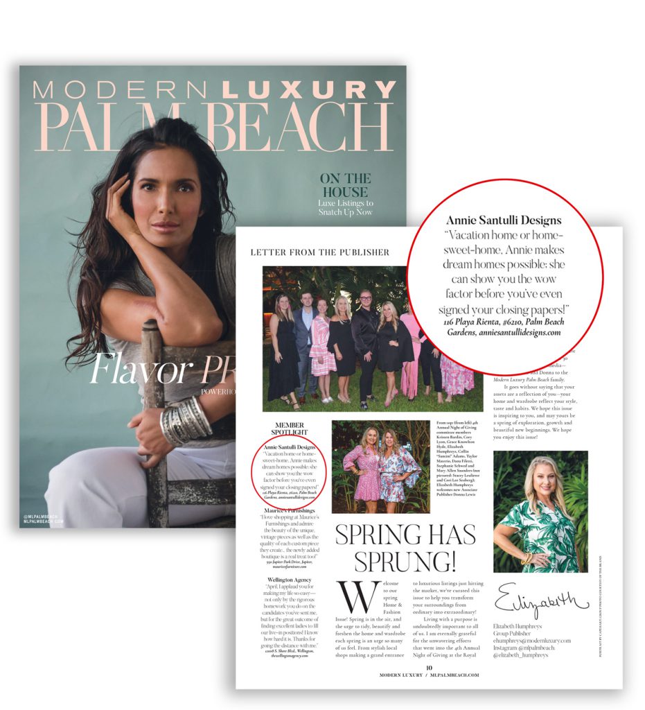 Modern Luxury Magazine, March 2023 | Annie Santulli Designs - Top Palm ...